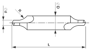 CSN 221116 DIN 333R Metric radiused centre drills